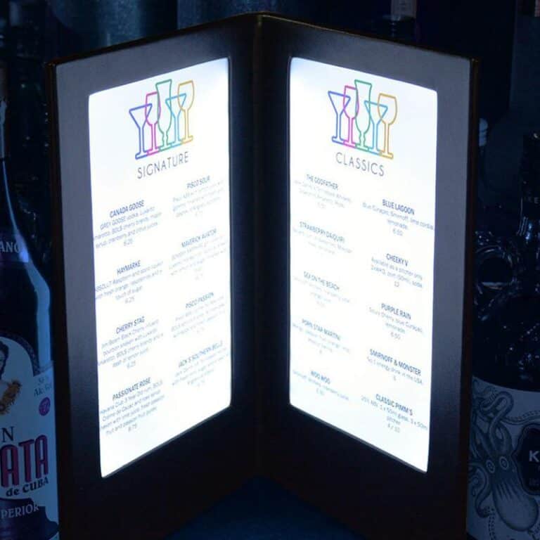 Porta Menú Luminoso Restaurante Porta Carta 2024 NegoLuz España